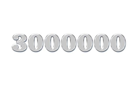 3000000 Subscribers Celebration Greeting Number With Glass Design