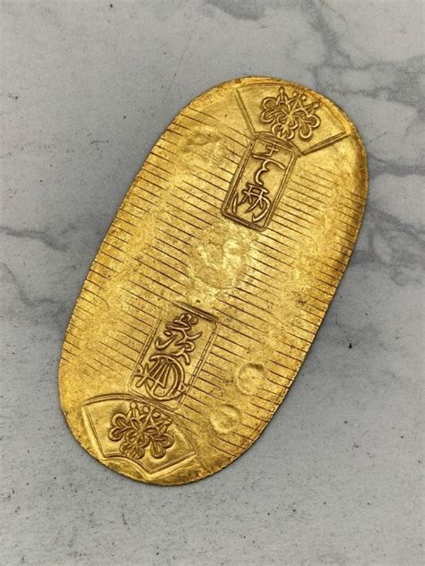 【傷や汚れあり】1円～ 当時物 中古品 古銭 天保小判金 小判 裏刻印川七 重さ約113g アンティーク コレクション の落札情報詳細