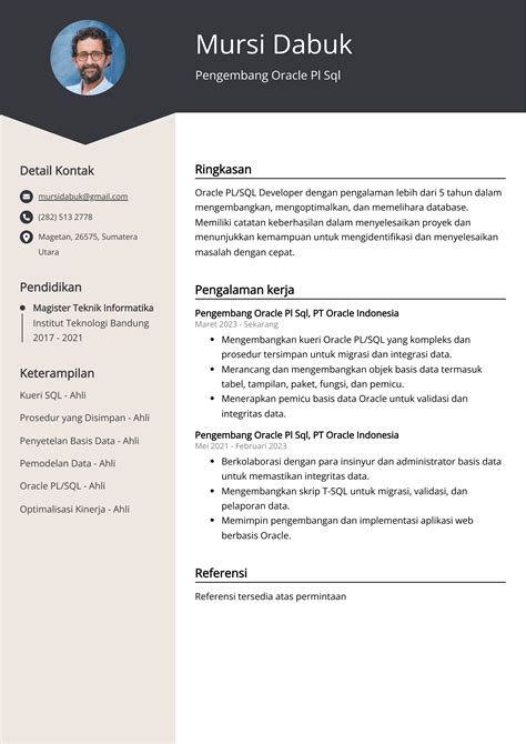 Resume Pengembang Oracle Pl Sql Deskripsi Pekerjaan Contoh Panduan