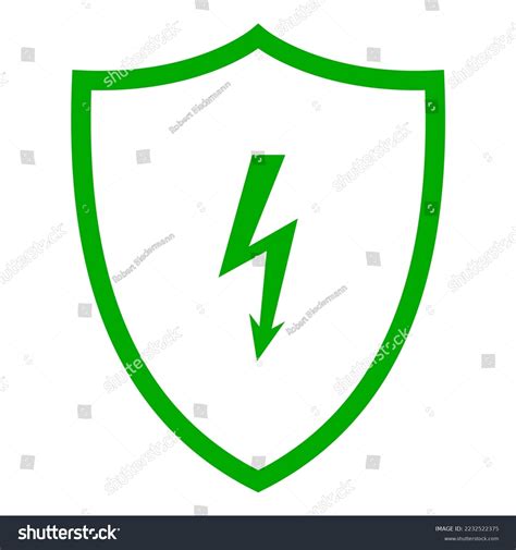 Lightning Shield On White Stock Vector Royalty Free 2232522375