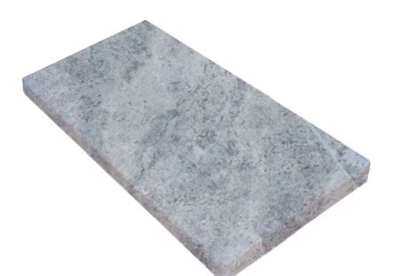 Silver Travertine Tumbled Edge Pool Coping Tiles Non Slip Stone