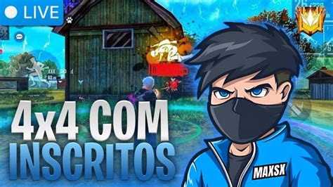 Live On 🔴 Free Fire Mobilador 🔥 4x4 Cs Ranked Sala E Ranqueada 💙