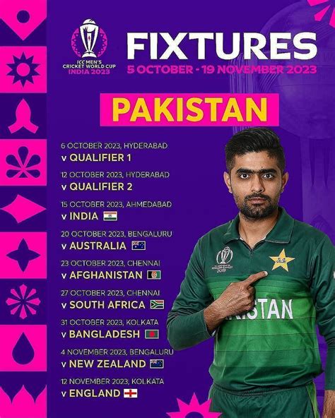 Pakistan Cricket World Cup 2023 Schedule Match Time And Venue