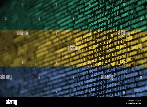 Gabon Flag Is Depicted On The Screen With The Program Code The Concept