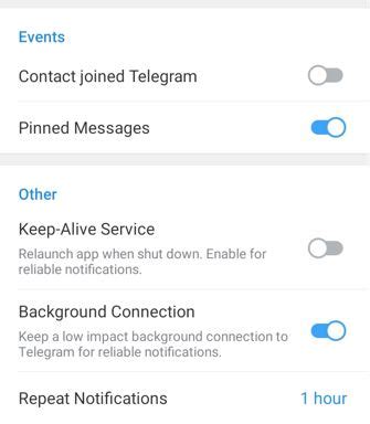 Turn Off Contact Joined Notifications In Taps On Telegram