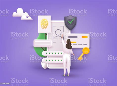 Security System In Smartphone Mobile Phone With Passcode Screen And Face Recognition App Icon 3d