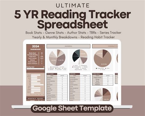 YEAR Reading Spreadsheet Google Sheets Template Reading Tracker Book Tracker Template