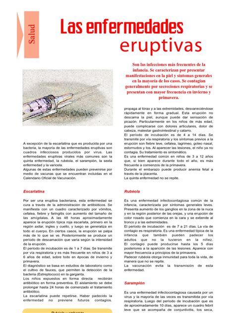 Enfermedades Eruptivas Pdf Sarampión Vacunas