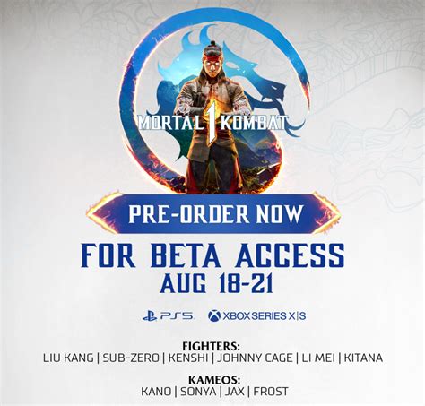 Data Do Beta De Mortal Kombat 1 é Revelada