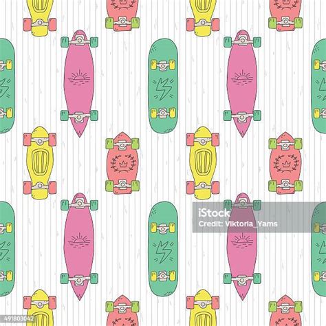 스케이트보드 및 롱보드 말풍선이 있는 스타일 벡터 연속무늬 2015년에 대한 스톡 벡터 아트 및 기타 이미지 2015년 검은색 귀여운 Istock
