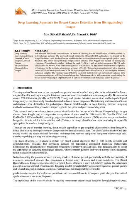 Pdf Deep Learning Approach For Breast Cancer Detection From Histopathology Images