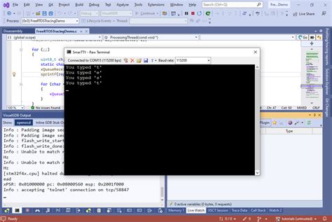 Using Live Tracing To Trace Freertos Events Visualgdb Tutorials