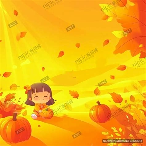 ai创作图秋天插画秋高气爽 秋高气爽插画 秋天主题场景 秋天治愈插画 秋天插画海报 野外小伙伴秋天落叶 童话世界黄色树叶 秋天文创插画 插画