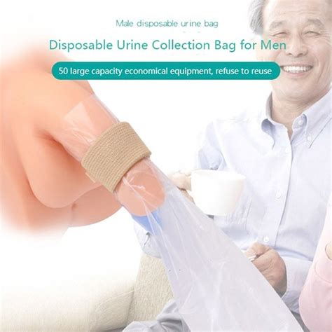 100pcs Men Urine Bag Urinal Pee Holder Wearable Male Urinal System