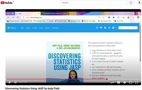 Discovering Statistics Using Jasp The Promo Video Jasp Free And User Friendly Statistical