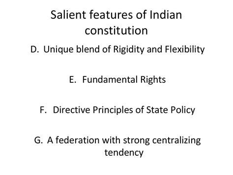 Salient Features Of Indian Constitution