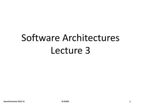 Ppt Software Architectures Lecture 3 Powerpoint Presentation Free Download Id1830407