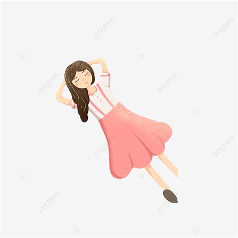 Girl Lying Png Image Lying Girl Sleep Lie Down Cartoon Illustration