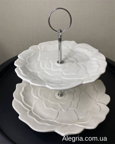 Етажерка Фарфорова Підставка для Десертів Та Фруктів Квітка — Купить Недорого на Bigl Ua
