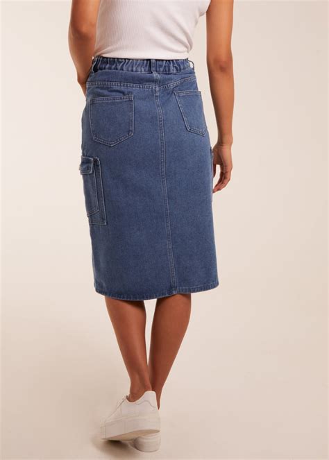 Blue Vanilla Denim Pocket Denim Skirt Matalan