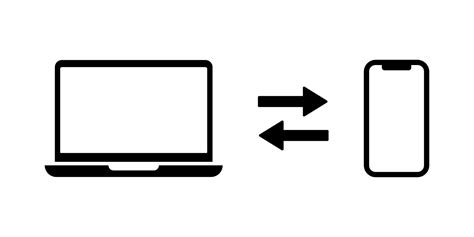 Device Sync Icon Laptop And Phone Synchronization Illustration