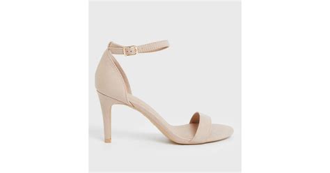 Wide Fit Pale Pink Suedette Stiletto Heel Sandals New Look