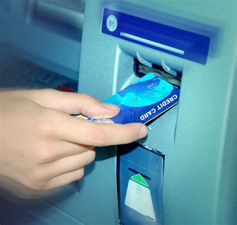 ATM Inserting A Card Stock Photo Image Of Card Charge