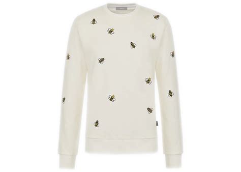 Kaws X Dior Embroidered Bees Crewneck Sweatshirt White Mens Ss19 Us