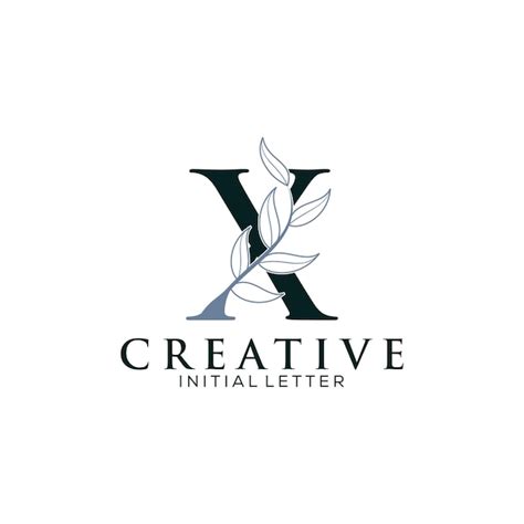 Lettre Initiale X Et Logo Floral Vecteur Lettre Minimaliste Botanique