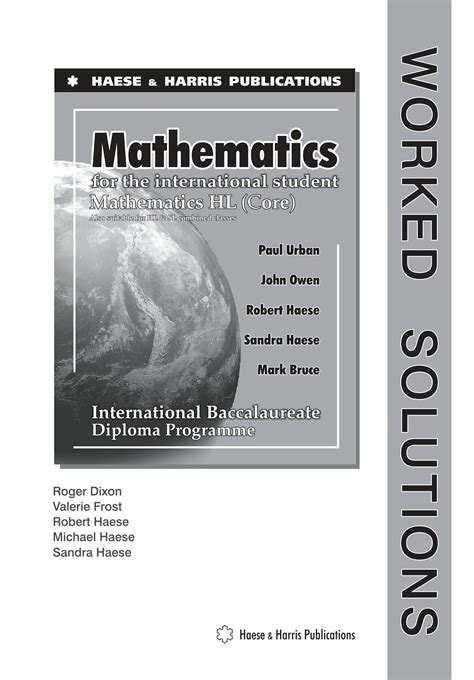 Solution Haese Worked Solutions Mathematics Hl Core First Edition