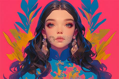 漂亮的女孩插画图片下载 正版图片601077035 摄图网