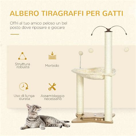 AllMyPets Tiragraffi Per Gatti Albero Tiragraffi Max 5kg Con Amaca