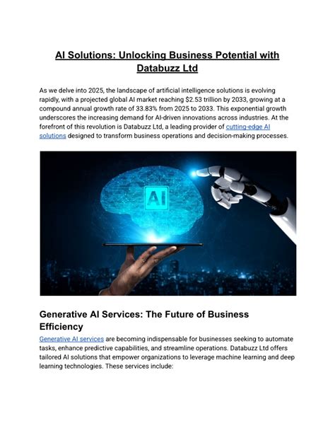 Ppt Ai Solutions Unlocking Business Potential With Databuzz Ltd