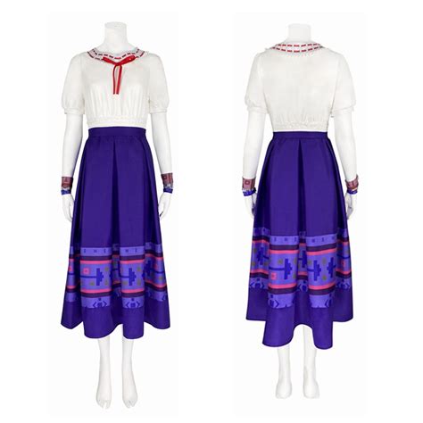 Movie Encanto Luisa Madrigal Cosplay Costume Adult Party Princess Dress