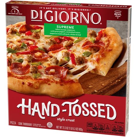 Digiorno Pizza Hand Tossed Style Crust Supreme Front Right Elevated