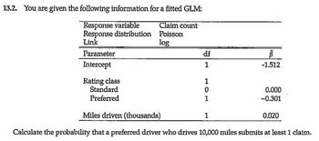 Answered You Are Given The Following Information For A Fitted Glm