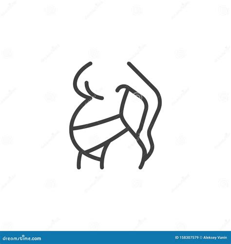 Orthopedic Bandage For Pregnant Woman Line Icon Stock Vector