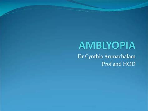 Ppt Amblyopia Powerpoint Presentation Free Download Id9495718