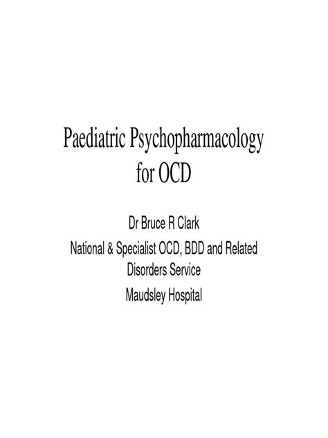 Pediatric For Ocd Pdf Obsessivecompulsive Disorder Selective Serotonin Reuptake Inhibitor