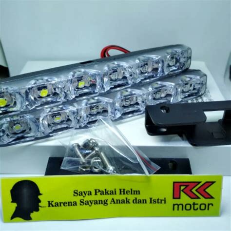 Jual Lampu LED DRL 6titik White 2 Modewarna Putih Dengan Sen Kuning Dan