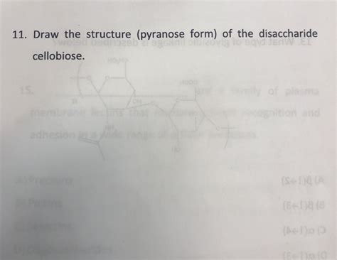 Solved 11. Draw the structure (pyranose form) of the | Chegg.com
