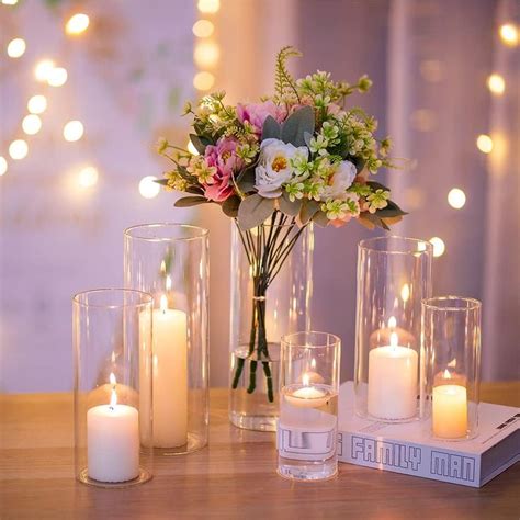 Glass Cylinder Vases Set Perfect For Centerpieces And Home Decor