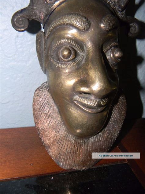 Antique Bamileke Cameroon Brass N Kang Hip Face Maskafrican Tribal