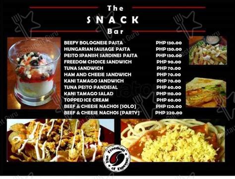 Menu At The Freedom Of Espresso Cafe Quezon City