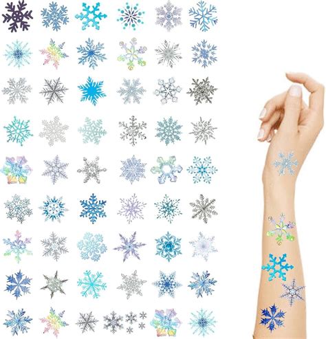 Snowflake Temp Tattoos Small Snowflake Temporary Tattoo Set Of 3