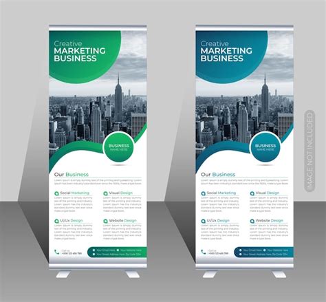 현대 비즈니스 롤 스탠드 배너 디자인 서식 파일 프리미엄 벡터