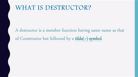 What Is Constructors And Destructors In C Explained With Example Along With Difference Pptx