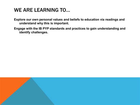 Pyp Standards And Practices Ppt