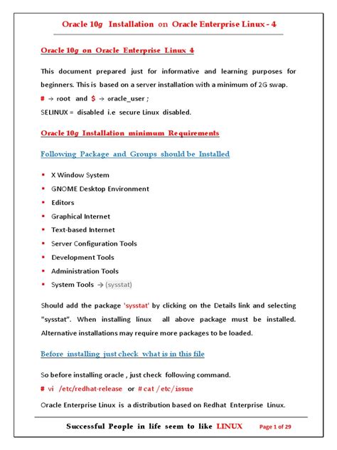 Oracle 10g Installation On Oel 4 With Explanation Pdf Oracle