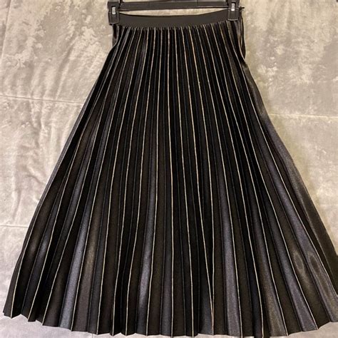Skirts Womens High Waisted A Line Pleated Shirring Midilong Skirt
